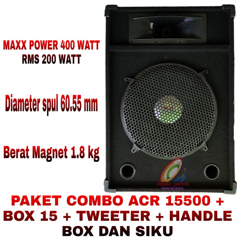 Jual PAKET COMBO Speaker 15 inch ACR 15500 plus Box 15 Inch Plus ...