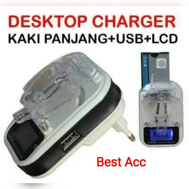 Jual Charger Desktop LCD Casan Kodok Jepit LCD Plus USB | Shopee Indonesia