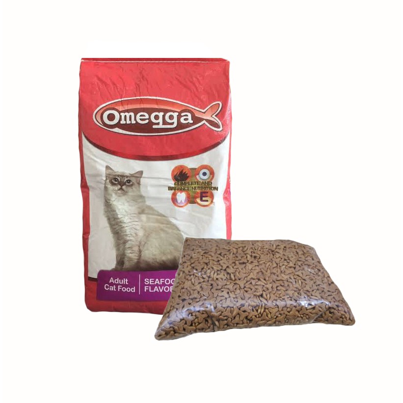 Jual Makanan Kucing Omega Seafood Repack 800 Gram Cat Food Omegga ...