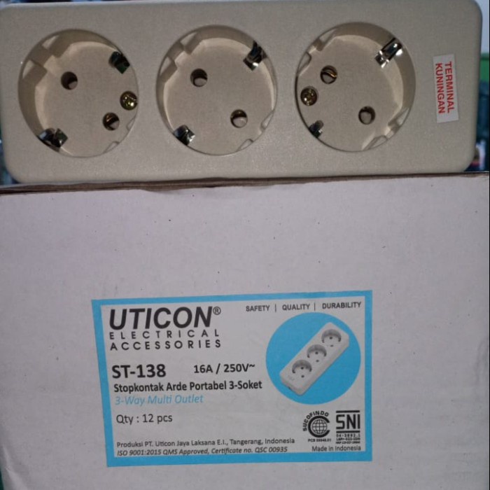 Jual Stop Kontak Uticon 3lubang ST 138 | Shopee Indonesia