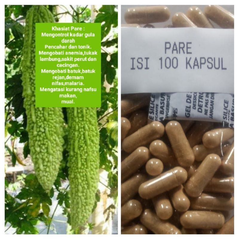 Jual PARE/Peria ISI 100 KAPSUL untuk anemia mengontrol kadar gula darah ...