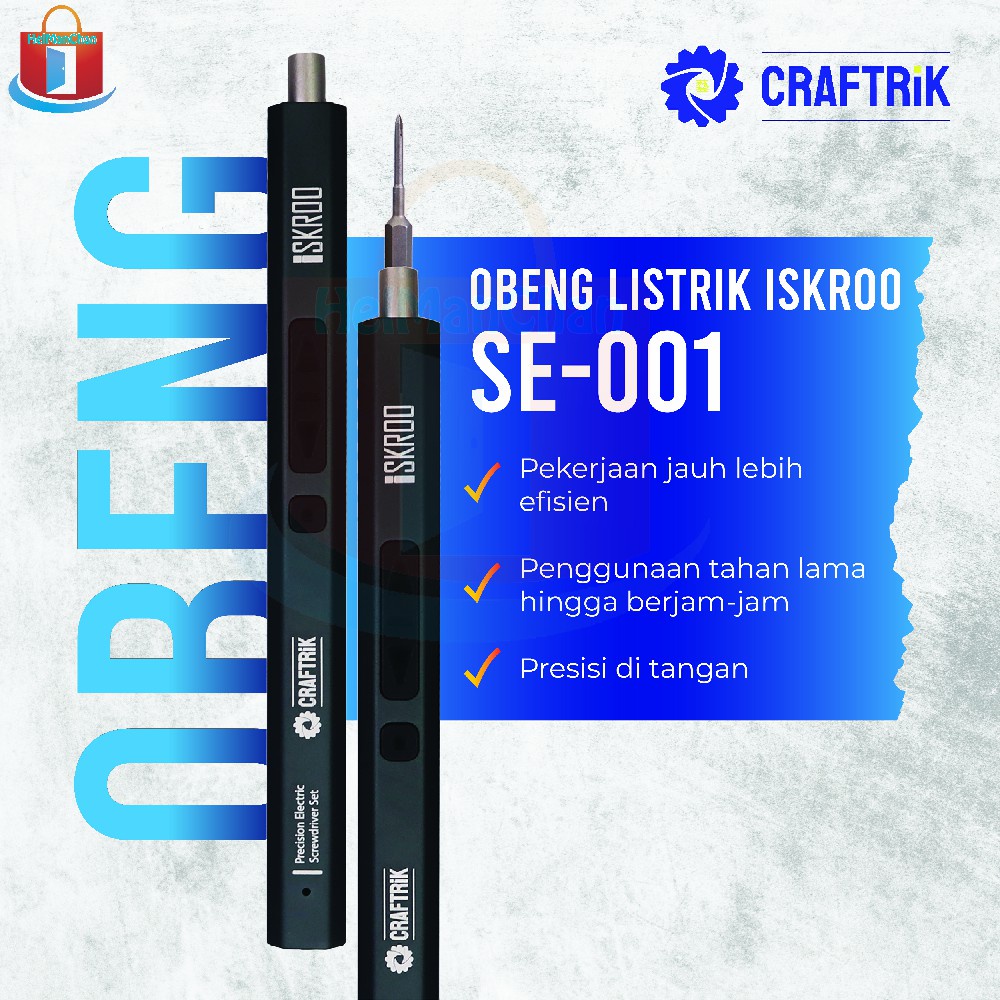 Jual OBENG LISTRIK CRAFTRIK ISKROO SE-001 ELECTRIC SCREWDRIVER 88888002 ...