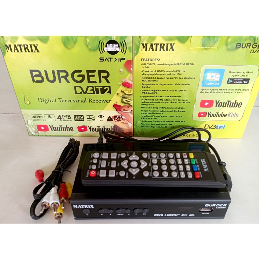 Jual DVBT2 Setopbox MATRIX BURGER Terrestrial Receiver | Shopee Indonesia