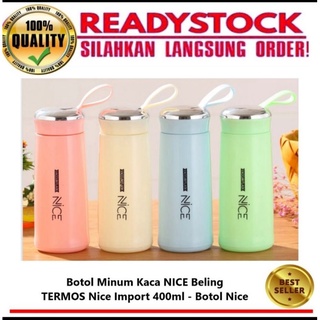 Jual Botol minum kaca NICE/Termos NICE import 400ml | Shopee Indonesia