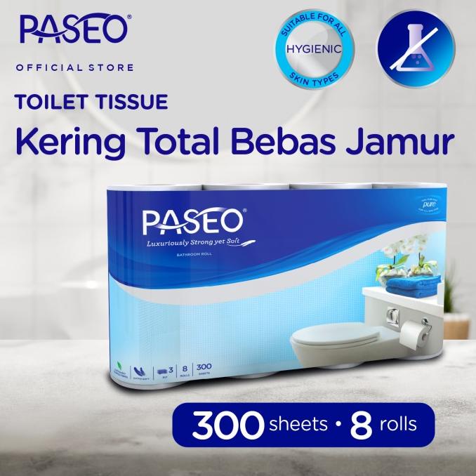 Jual Paseo Elegant Tissue Toilet Core Non Emboss 300 Sheets x 8 Roll ...
