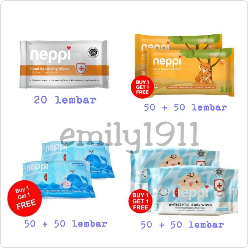 Jual Neppi tissue basah baby wipes / hand and mouth / parfum / non ...
