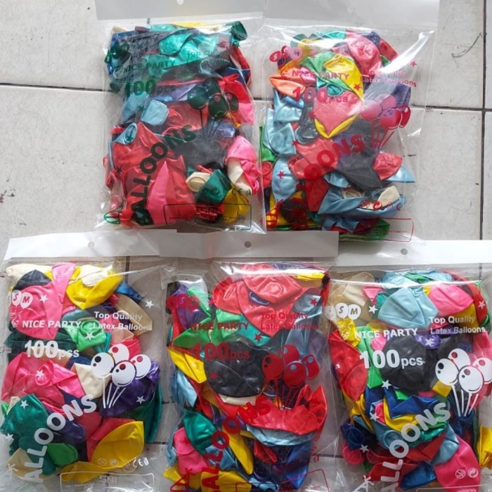Jual BALON- BALON METALIK 12 INCH 100 PCS KUALITAS BAGUS COCOK BUAT ...
