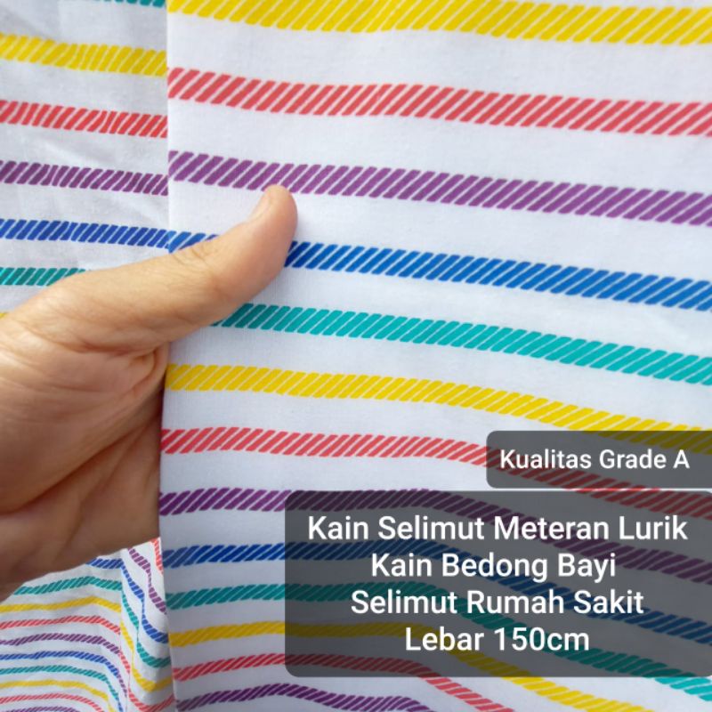 Jual Kain Selimut Meteran Garis lurik Kain Bedong Bayi. Lebar 150cm ...