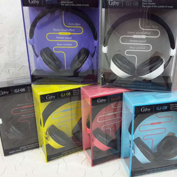 Jual Headphone & Handsfree GJBY GJ-08 (Stereo + Mic ) Indonesia|Shopee Indonesia
