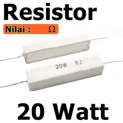 Jual Resistor 20watt Putih Kotak Resistor 20 Watt Resistor Keramik Batu ...
