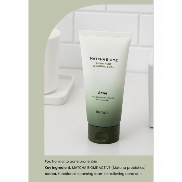 Jual Heimish Matcha Biome Amino Acne Cleansing Foam 150ml | Shopee ...