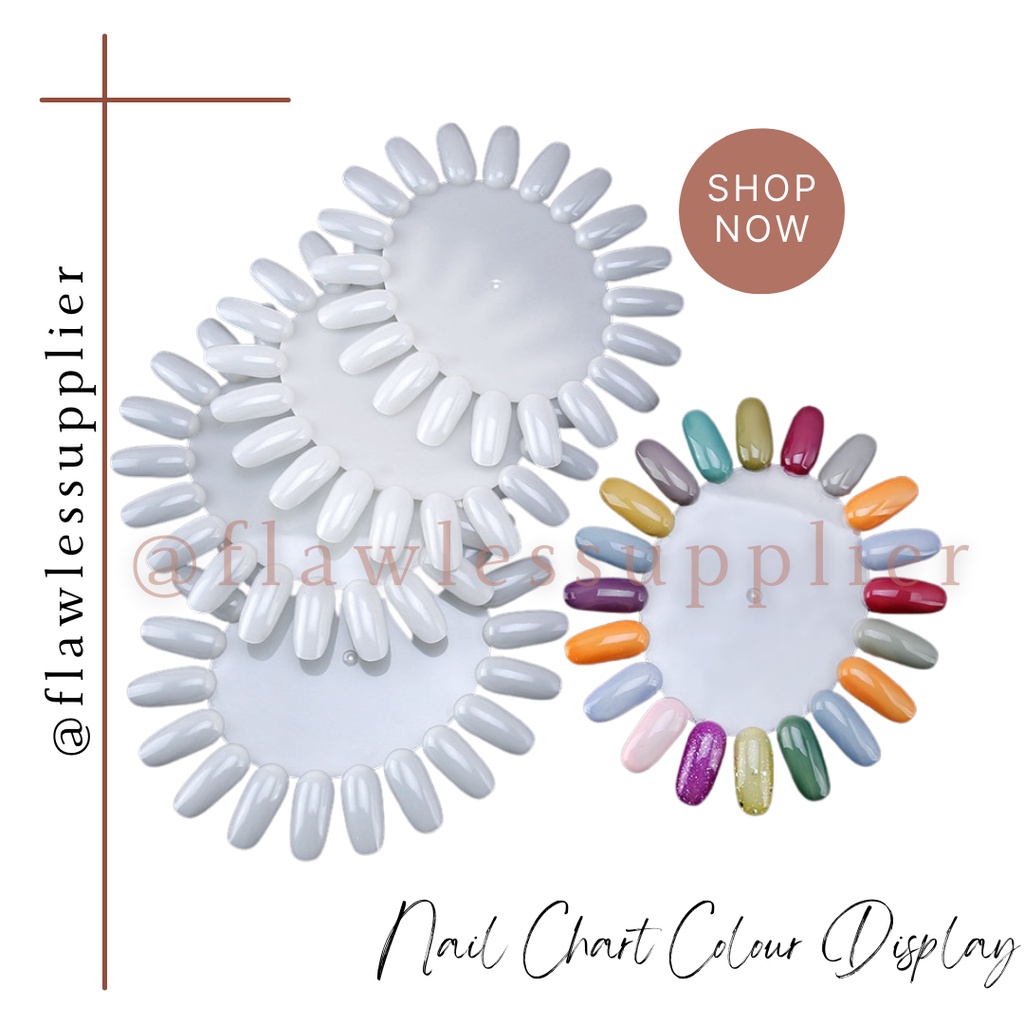 Jual [Oval] Wheel Nail Polish Color Chart / Nail Display Color ...