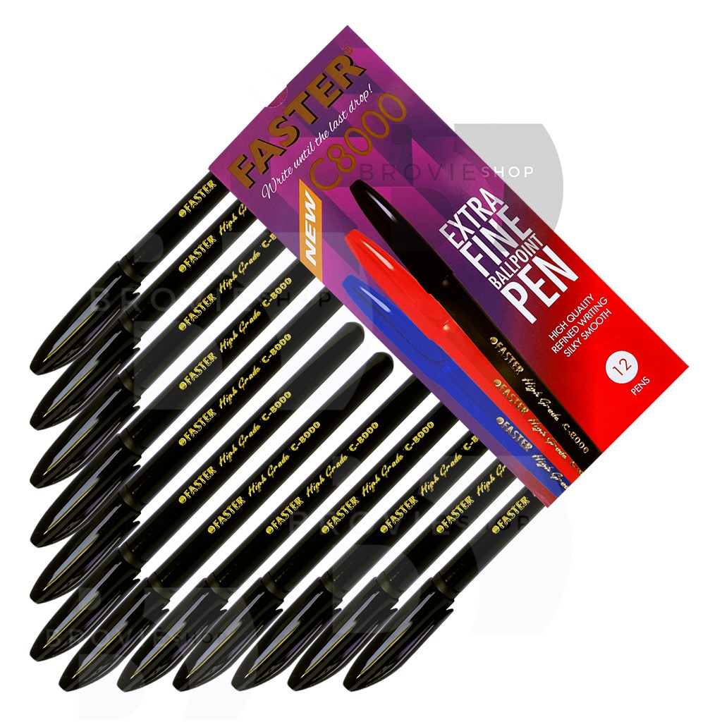 Jual Pulpen / Ballpoint Pen Faster C8000 (Lusinan) | Shopee Indonesia
