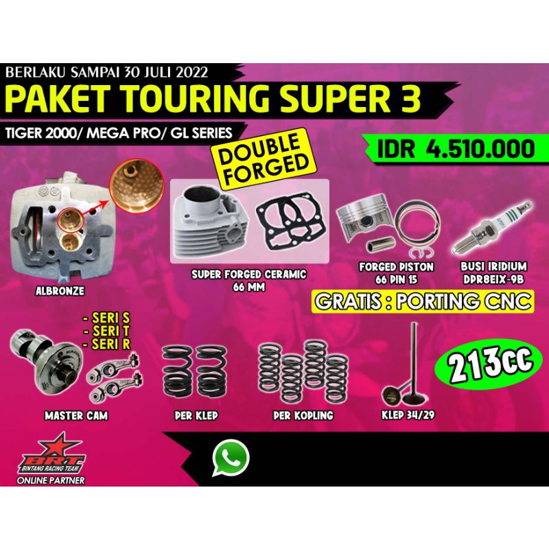Jual PAKET TOURING 3 SUPER BRT ( TIGER,GL SERIES,GL PRO ) | Shopee ...