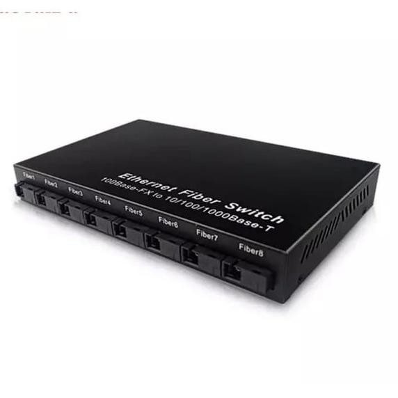 Jual Jual Media Converter FIBER OPTIK 8 Port FO 2 Port LAN 10 100 Murah ...