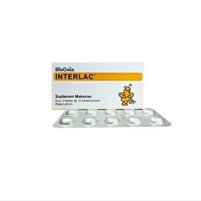 Jual Interlac Probiotik Tablet Kunyah per Blister isi 10 tablet ...