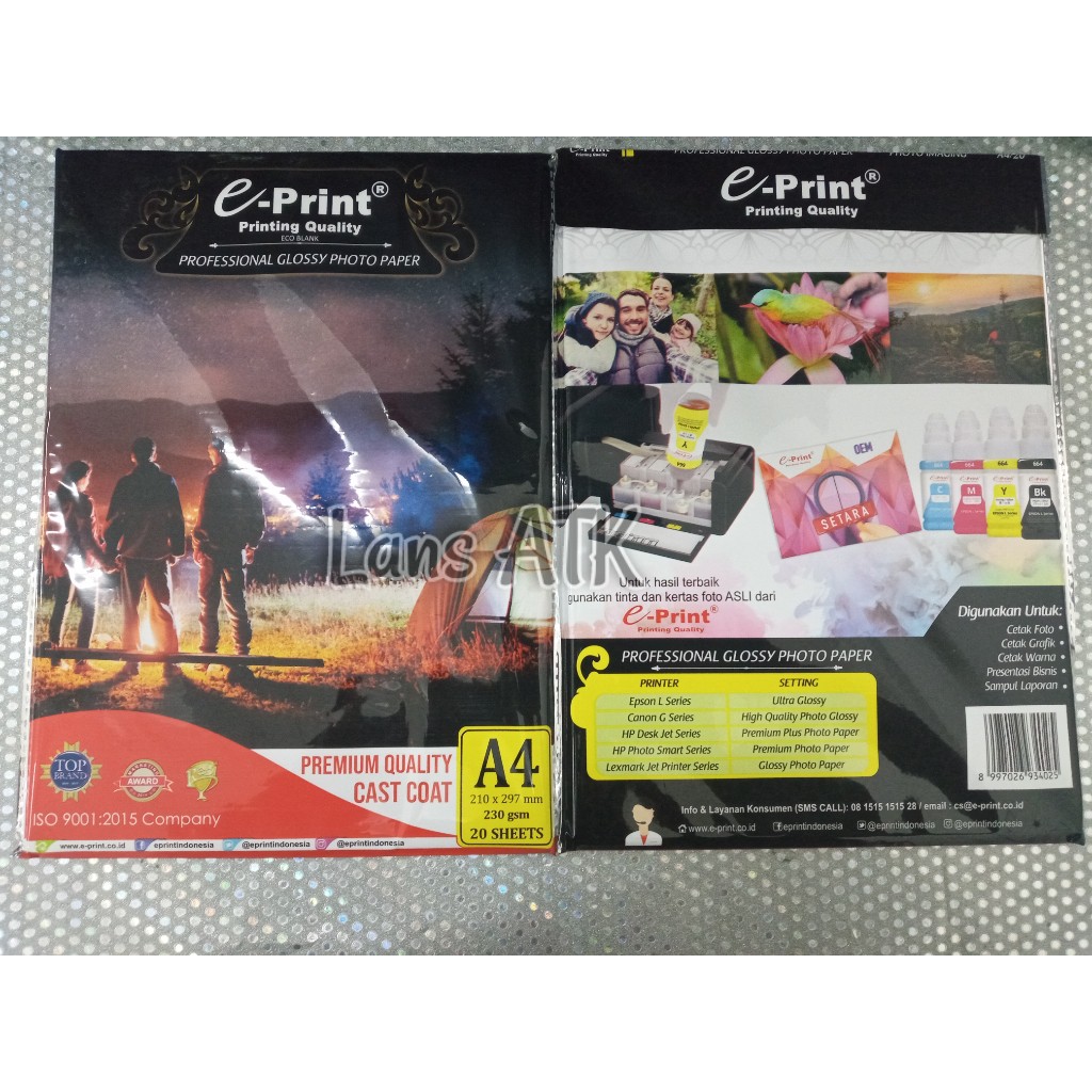 Jual Kertas Glossy Super A4 230 gsm E-Print Kertas Foto 230 gr 20 ...