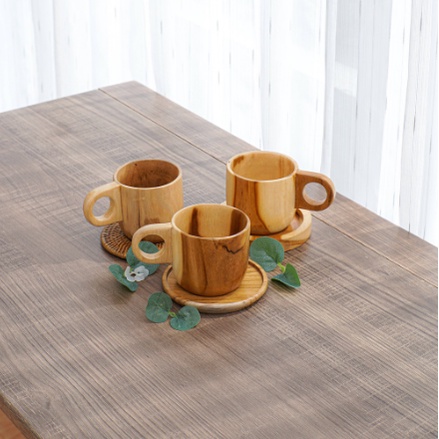 Jual HOMIE Cangkir Kayu Jati Kopa / Cangkir Kopi Teh / Wooden Glass ...