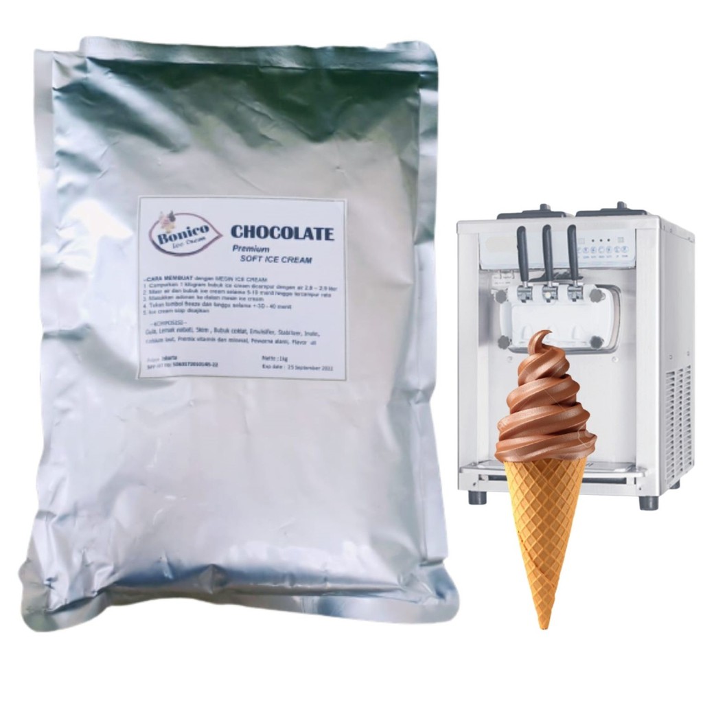 BONICO COKLAT SOFT ICE CREAM POWDER 1Kg PREMIUM Resto bubuk es krim ...