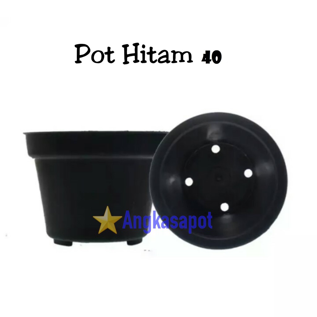 Jual Pot Plastik Hitam 40 POLOS Untuk Bunga Tanaman | Shopee Indonesia