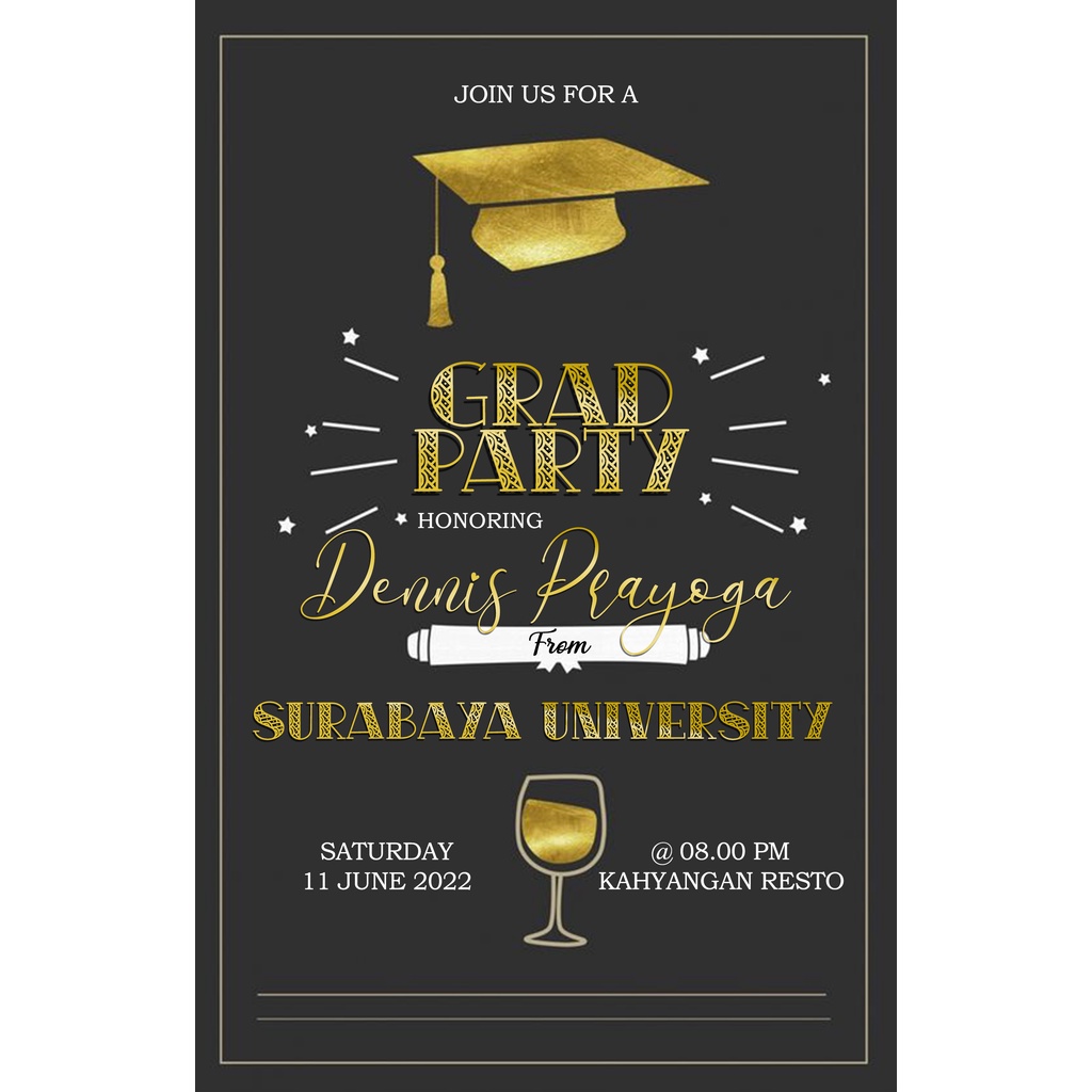 Jual Balada Party Undangan Graduation | Undangan Wisuda | Undangan ...