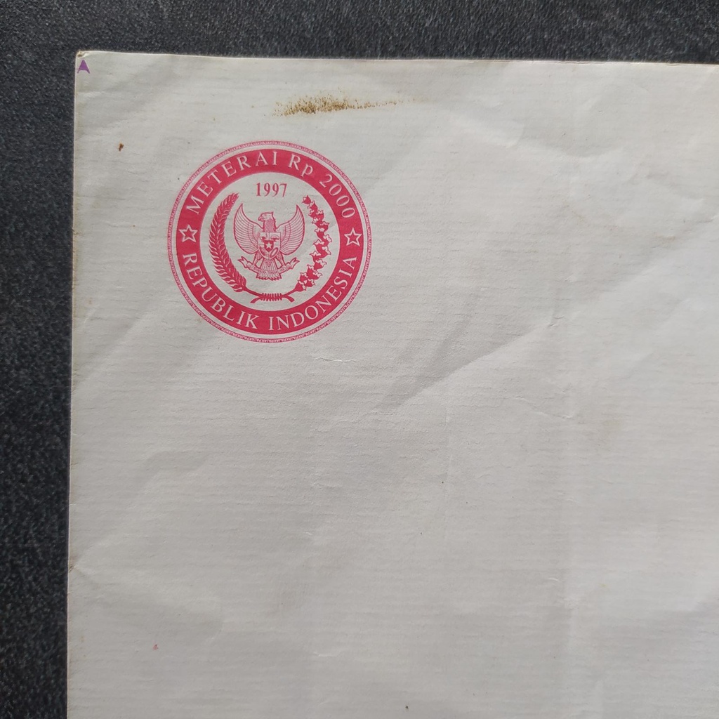 Jual Kertas Segel Kuno Rp 2000,- Tahun 1997 Double Indonesia|Shopee ...