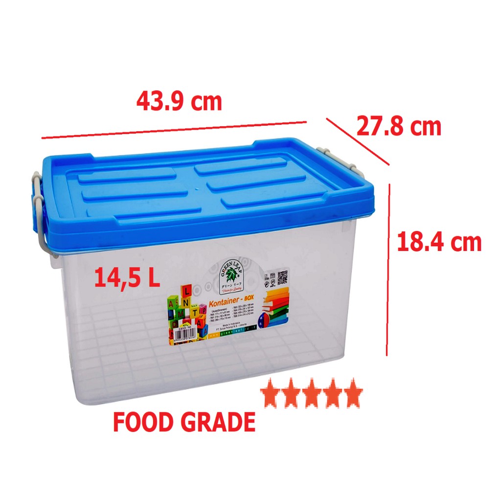 Jual Kontainer Q-Seven box 14,5 liter Grosir Container Box Green Leaf ...