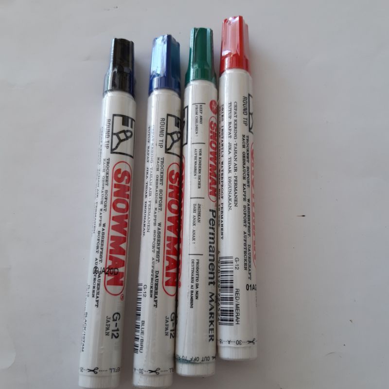Jual spidol snowman permanent / spidol permanent snowman G-12 / spidol ... Jual spidol snowman permanent / spidol permanent snowman G-12 / spidol ...