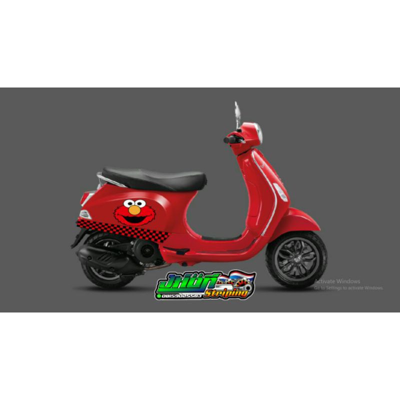 Jual Sticker motor vespa matic LX-SPRINT-S elmo sesame street | Shopee ...