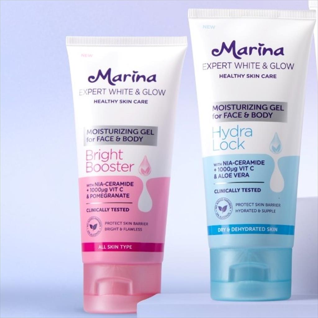 Jual MARINA EXPERT WHITE AND GLOW MOISTURIZER GEL FOR FACE AND BODY ...