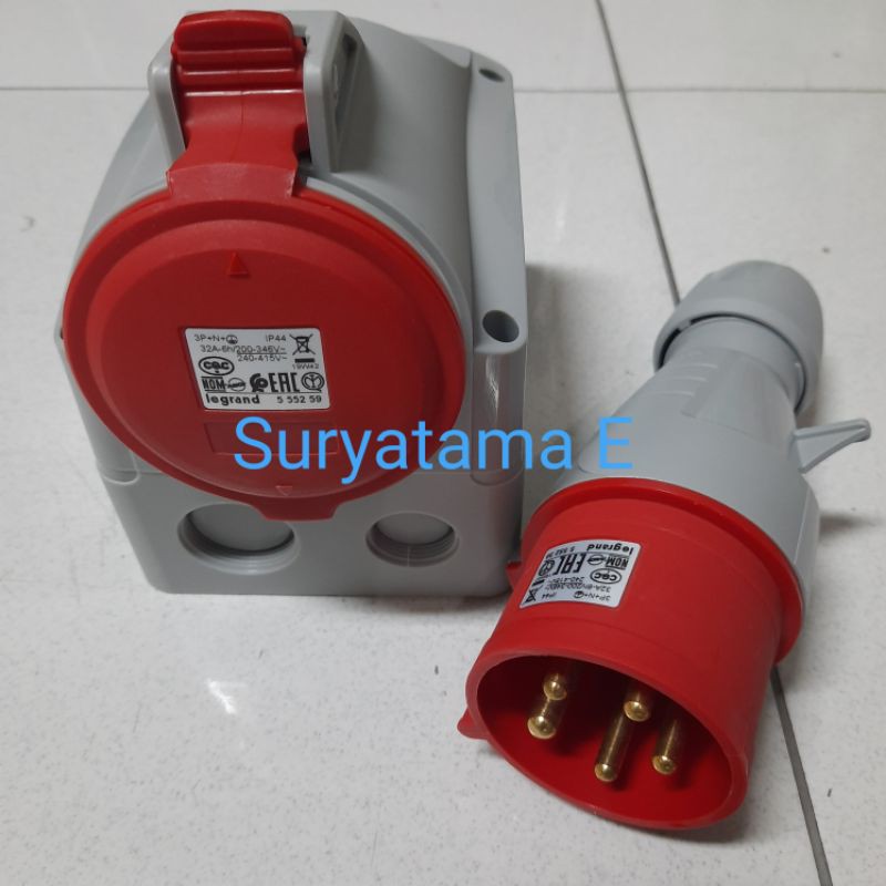 Jual Legrand set Plug + Surface Mounting Socket 32A 5 Pin 3P+N+E ...