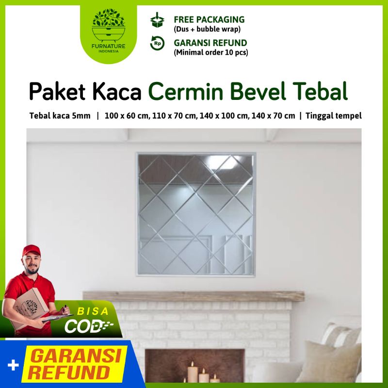 Jual kaca cermin Bevel - cermin dinding - kaca cermin | Shopee Indonesia