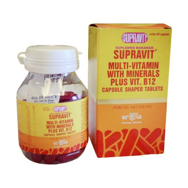 Jual Supravit Multivitamin Suplemen Makanan Supravit isi 60 kaplet ...