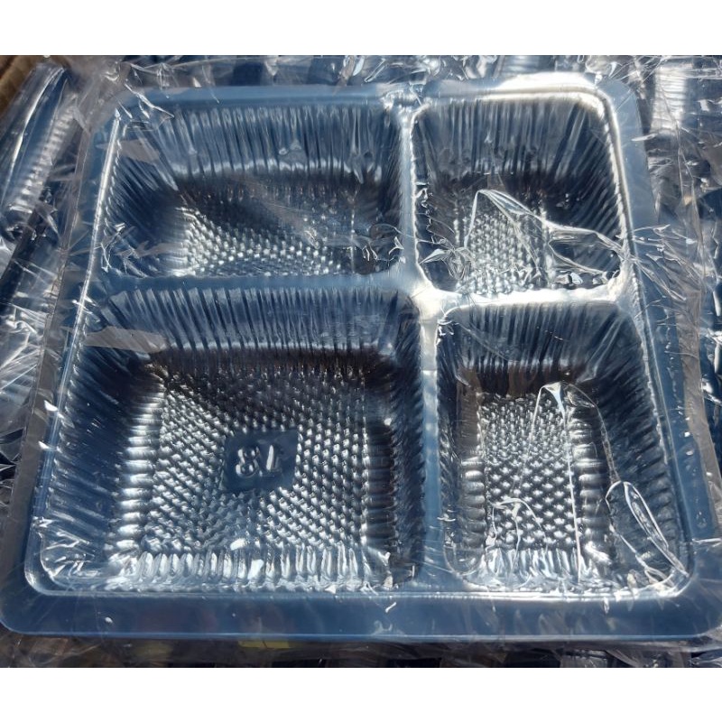 Jual mika tray ukuran18/mika tray 18 sekat 4/tray 18 nasi box/tray 18 ...