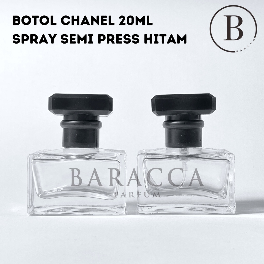 Jual Botol Parfum Chanel 20ML Semi Press Hitam - Botol Parfum Kosong ...