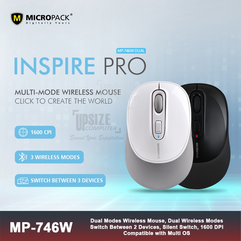 Jual Mouse Silent Micropack Dual Mode Wireless Bluetooth MP746W | Shopee Indonesia