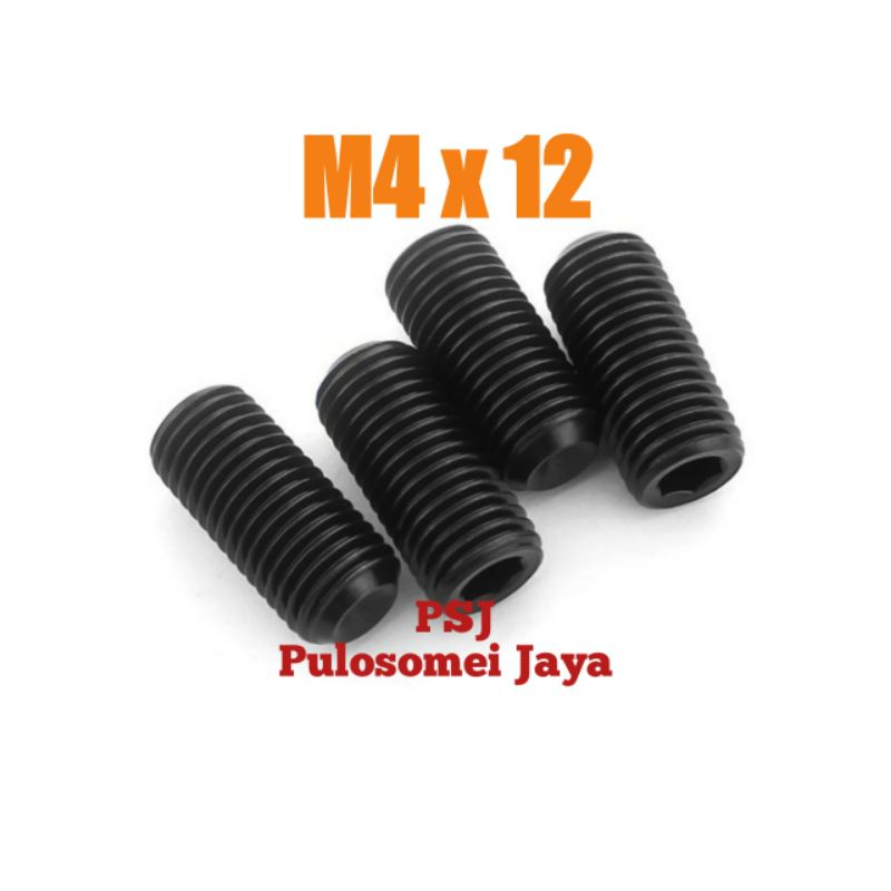 Jual Baja Socket Set Screw M4 x 12 / Baut L Tanam / L Set Hitam ...
