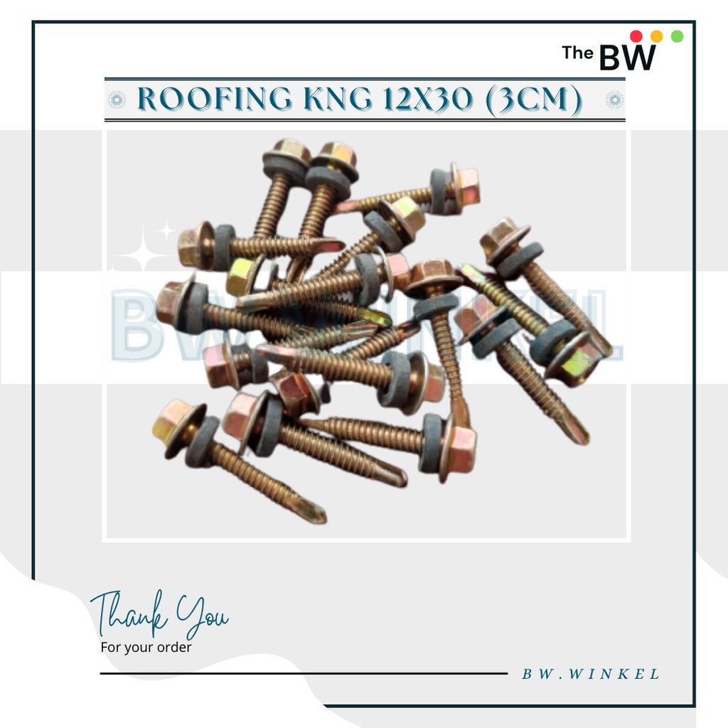 Jual SEKRUP ROOFING KUNING 12x30 (3CM) / BAUT ROOFING BAJA RINGAN 12x30 ...