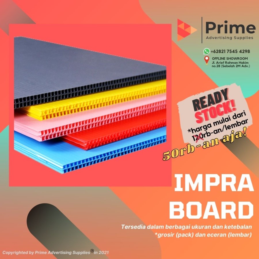 Jual Infraboard/Impraboard Lembaran/PP Board 3mm potongan / Ukuran 1mx0 ...