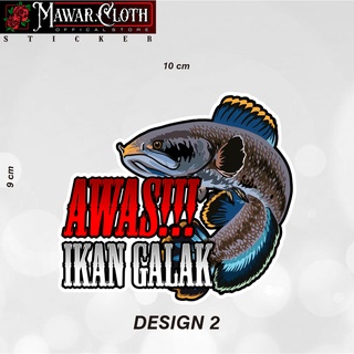 Jual Stiker Aquarium Ikan Galak Awas Ikan Predator Channa Snake head ...