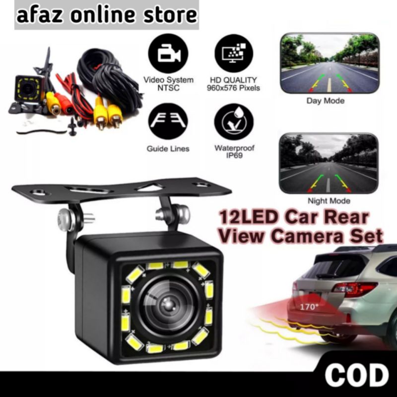 Jual Camera Mundur Kamera Mundur 12LED Universal Parkir Mobil Dengan LED Car Rear View Camera ...