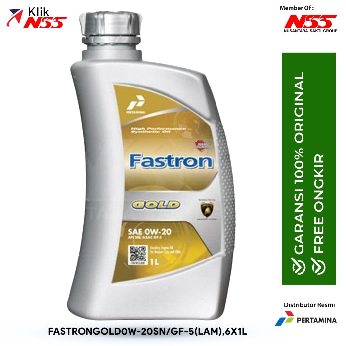 Jual Oli Mobil Pertamina - FASTRON GOLD SAE 0W-20 API SN/GF-5 (LAM) (1L ...