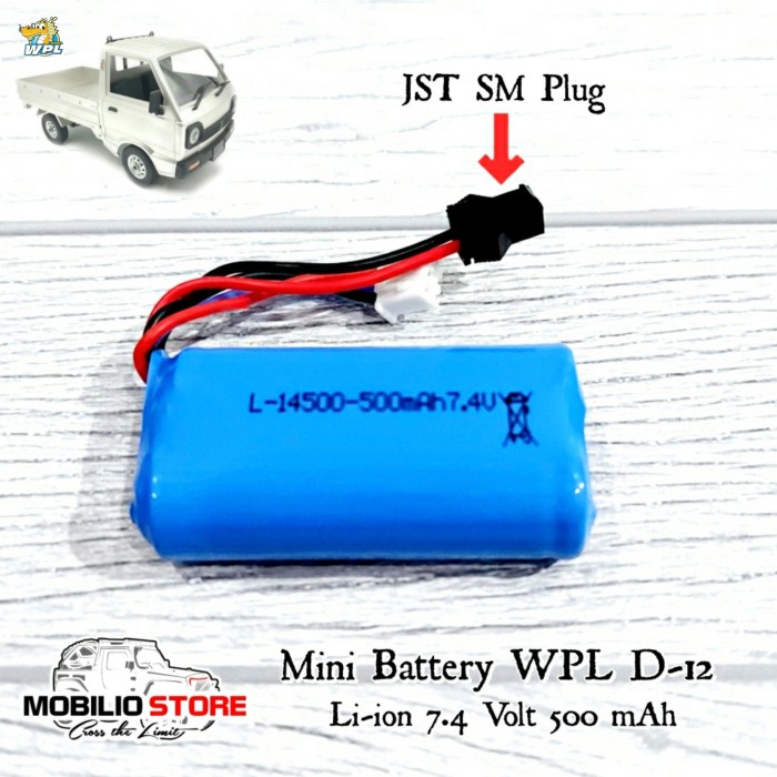Jual Mini Li-ion Battery 7.4 Volt 500 mAh Baterai WPL D12 | Shopee ...