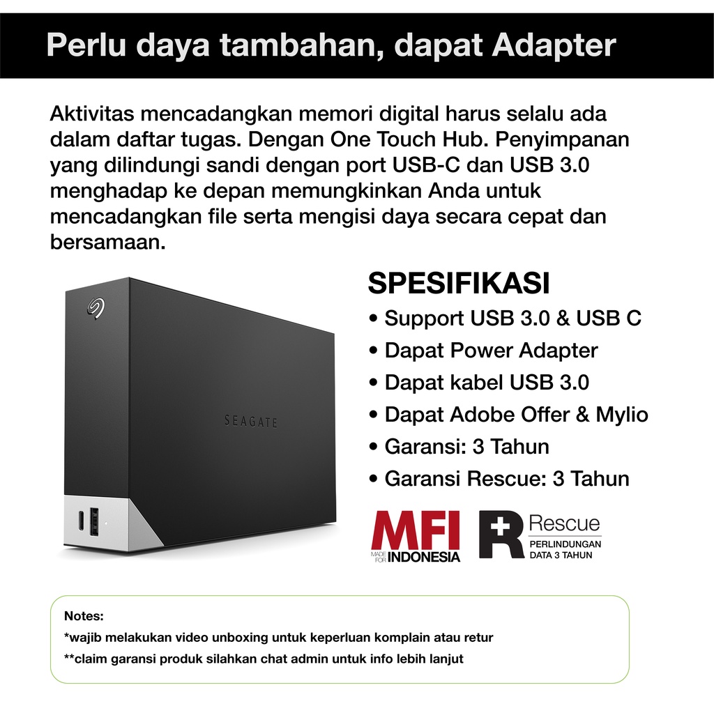 Jual Seagate One Touch Desktop Hub HDD / Hardisk Eksternal 18TB USB3.0 ...