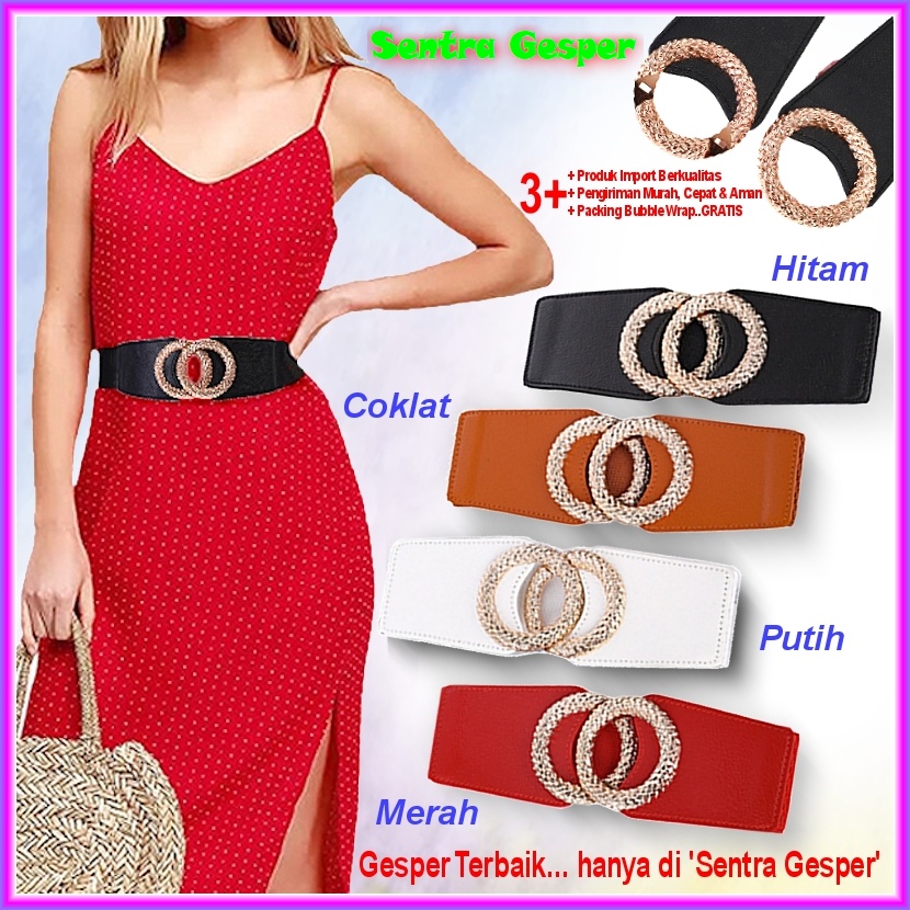 Jual Ikat Pinggang Belt Gesper Sabuk Wanita Obi Karet Lebar Fashion Cewek Korea Elastis Oby ...