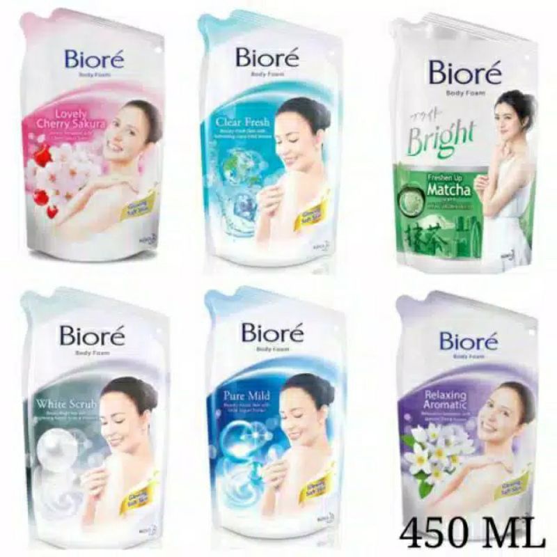 Jual Biore Bright Body Foam All Varian Lovely Sakura / Glowing Chocoberry / Whitening Scrub ...