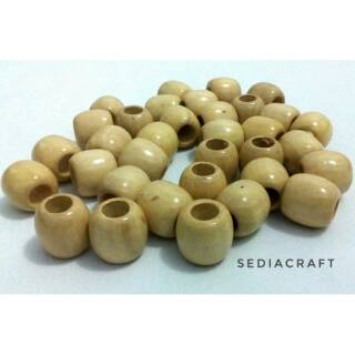 Jual Manik Kayu Lonjong 2cm Krem Indonesia|Shopee Indonesia