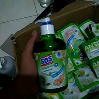 HANDWASH SOS PUMP 400ml - HAND SOAP ANTIBACTERI SOS BOTOL- SABUN CUCI ...