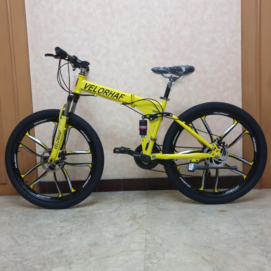 Jual SEPEDA VELORHAF MTB LIPAT WARNA KUNING VELG 10 | Shopee Indonesia