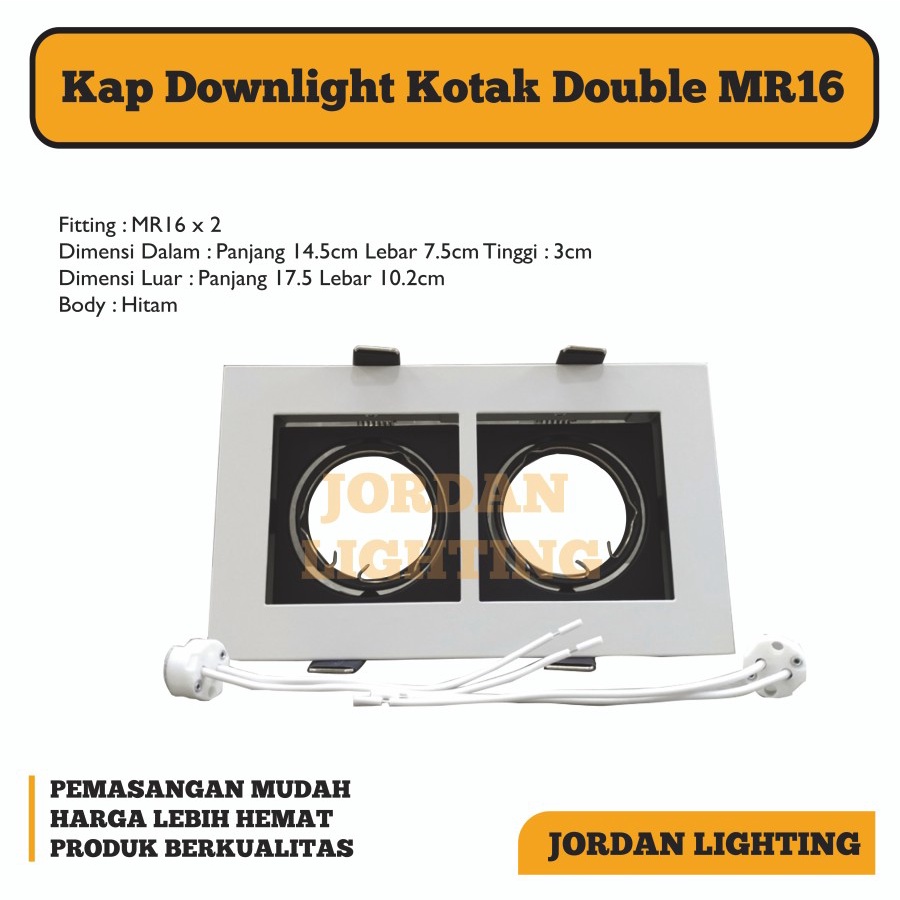 Jual Kap Rumah Lampu Spotlight Downlight Adjustable Fitting fiting MR16 x 2 Hitam Putih | Shopee ...